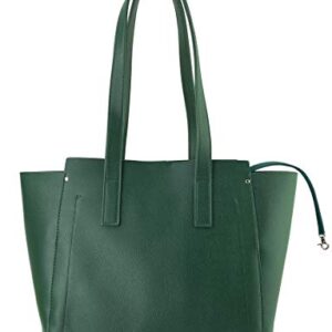 Women Tote Multiple Pockets Organized Shoulder Handbag for Work and Weekend, Office Lady Leather Bag (Green)