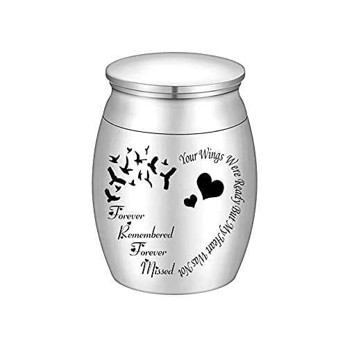 1.57 Inches Small Keepsake Urn for Human Ashes Stainless Steel Mini Urn Heart Small Ash Urn Tiny Ashes Holder Decorative Funeral Urn