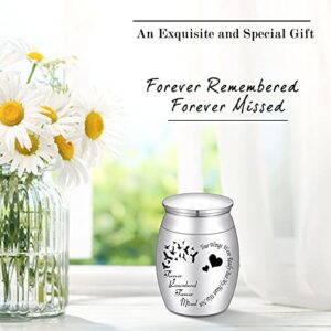 1.57 Inches Small Keepsake Urn for Human Ashes Stainless Steel Mini Urn Heart Small Ash Urn Tiny Ashes Holder Decorative Funeral Urn