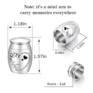 1.57 Inches Small Keepsake Urn for Human Ashes Stainless Steel Mini Urn Heart Small Ash Urn Tiny Ashes Holder Decorative Funeral Urn