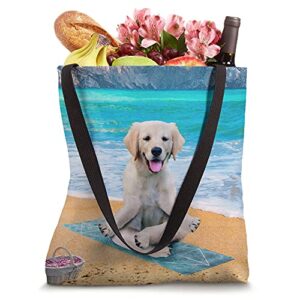 Golden Retriever Dog Dogs, Yoga Beach, Funny Cute Tote Bag