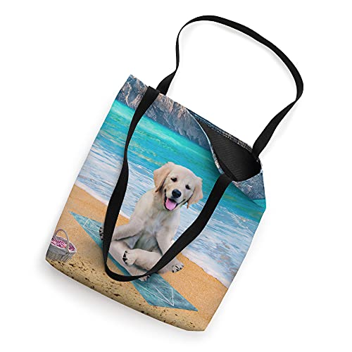 Golden Retriever Dog Dogs, Yoga Beach, Funny Cute Tote Bag