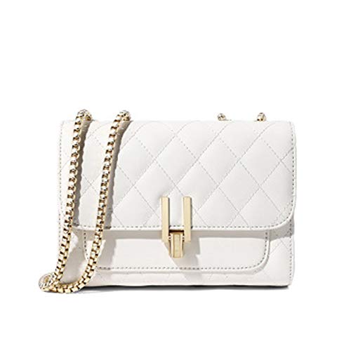 YXBQueen Chain Purse Quilted Handbags for Women Crossbody Bags Quilted Chain Crossbody Bag White