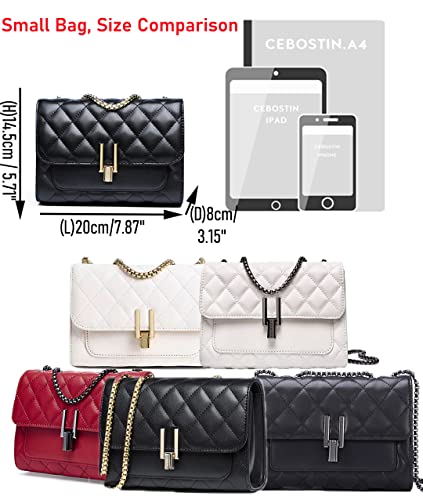 YXBQueen Chain Purse Quilted Handbags for Women Crossbody Bags Quilted Chain Crossbody Bag White