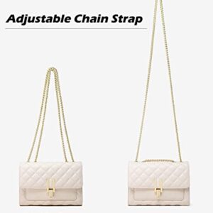 YXBQueen Chain Purse Quilted Handbags for Women Crossbody Bags Quilted Chain Crossbody Bag White