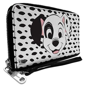 buckle-down women’s pu zip around wallet rectangle-101, 101 dalmatians, 7.5″x4.5″