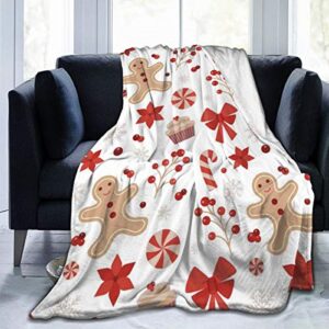 moresunin ultra-soft micro fleece gingerbread man throws blanket warm anti-pilling flannel plush throw lightweight cozy couch blankets