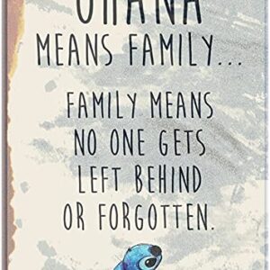 J.DXHYA Tin Poster Metal Sign Ohana Means Family Beige 7.8x11.8 Inch Wall Plaque Retro Vintage Signs