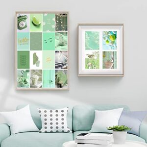 TE SIER 60PCS Green Wall Collage Kit,Green Aesthetic Pictures,Room Decor for Bedroom Aesthetic,Wall Art Posters for Room - Teen Room Décor,Art Pictures,Photo Collection