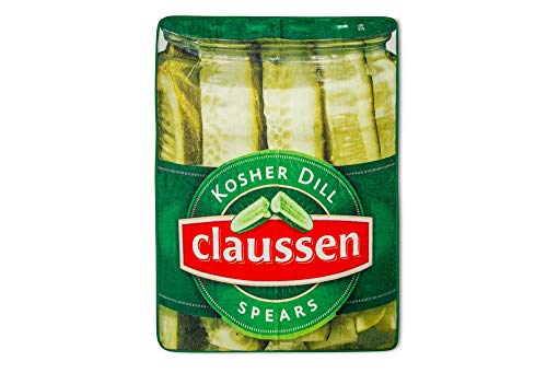 Claussen Kosher Dill Pickles Plush Throw Blanket | Cozy Sherpa Wrap Covering for Sofa, Bed | Super Soft Lightweight Fleece Blanket | Geeky Home Decor | 45 x 60 Inches