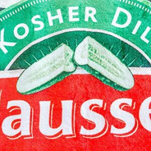 Claussen Kosher Dill Pickles Plush Throw Blanket | Cozy Sherpa Wrap Covering for Sofa, Bed | Super Soft Lightweight Fleece Blanket | Geeky Home Decor | 45 x 60 Inches