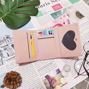 Loxepur Cartoon Fruit Tri-Fold Pu Wallet Multi-Card Slot Small Purse for Gift (Pink)