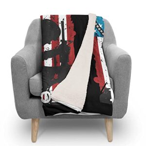 Generic Veteran Blanket, Military Throws, Gift for Veteran, Gifts, Gifts Soldiers, Thank You Veterans, 60 x 80 Inches - Sherpa