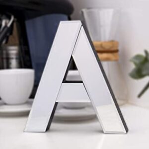 COLLECTIVE HOME - 7-inch Tall Mirrored Glass and Wood Decorative Letter, Home-Bedroom-Office Wall Décor. Perfect Fun Gift to Encourage Girls, Young Ladies & Teens. (A)