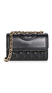 tory burch women’s fleming small convertible shoulder bag, black, one size