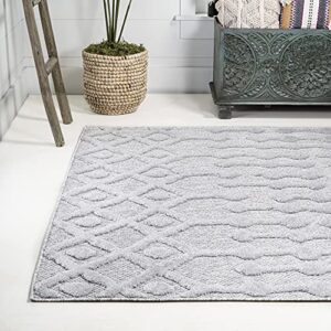 JONATHAN Y IBZ103C-3 Peralta Moroccan Diamond Indoor Outdoor Area-Rug Bohemian Geometric Easy-Cleaning Bedroom Kitchen Backyard Patio Porch Non Shedding, 3 X 5, Light Gray