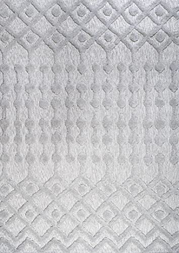 JONATHAN Y IBZ103C-3 Peralta Moroccan Diamond Indoor Outdoor Area-Rug Bohemian Geometric Easy-Cleaning Bedroom Kitchen Backyard Patio Porch Non Shedding, 3 X 5, Light Gray