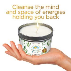 MAGNIFICENT 101 Pure White Sage Collective Candle Smudge Candle for House Energy Cleansing, Banishes Negative Energy - Natural Soy Wax Tin Candle (Humanity Healing with The Planet)