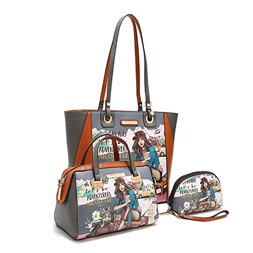 Nicole Lee Journey of Stephanie 3 Piece Set (Shopper Bag, Mini Satchel, Pouch)