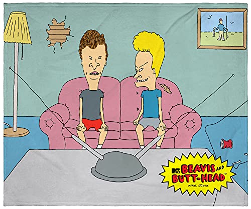 INTIMO MTV Beavis and Butt-Head On Couch Show Plush Fleece Throw Blanket Wall Scroll