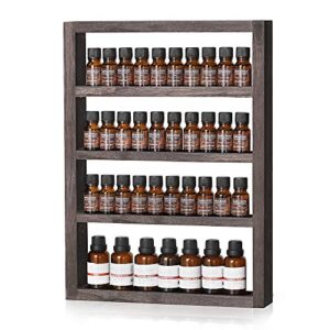 liantral essential oil storage, wall mounted wooden display shelf rack for essential oils & nail polish, essential oil wall shelf, espresso