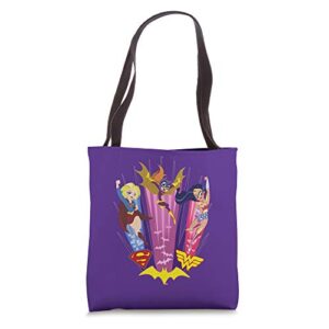 dc super hero girls super trio tote bag