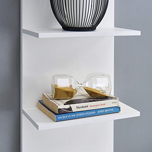 Danya B. Decorative Wall Mount Vertical Shelving Unit – Modern Column Shelves (White)