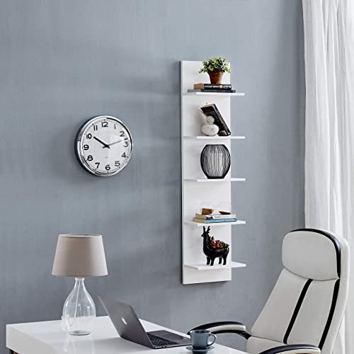 Danya B. Decorative Wall Mount Vertical Shelving Unit – Modern Column Shelves (White)