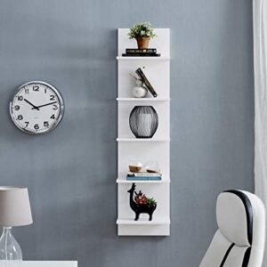 Danya B. Decorative Wall Mount Vertical Shelving Unit – Modern Column Shelves (White)