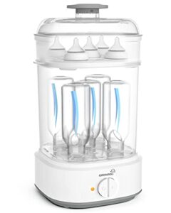 bottle sterilizer, baby bottle steam sterilizer, electric baby bottle sanitizer with timer for baby bottles, pacifiers, pump parts