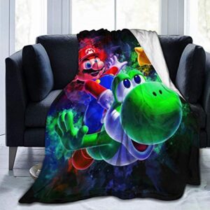 taodfng su-per mar-io yo-shi blanket flannel summer air conditioner super soft plush fleece throw blanket home bed sofa all season 80″” x60