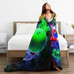 Taodfng Su-per Mar-io Yo-shi Blanket Flannel Summer Air Conditioner Super Soft Plush Fleece Throw Blanket Home Bed Sofa All Season 80"" x60