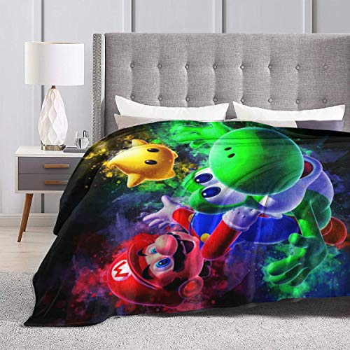 Taodfng Su-per Mar-io Yo-shi Blanket Flannel Summer Air Conditioner Super Soft Plush Fleece Throw Blanket Home Bed Sofa All Season 80"" x60