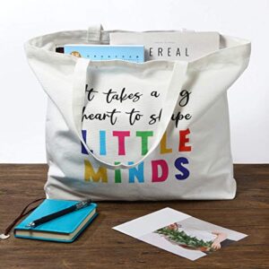 ECOHIP Canvas Teacher Bag Tote Teacher Appreciation Gifts for Women