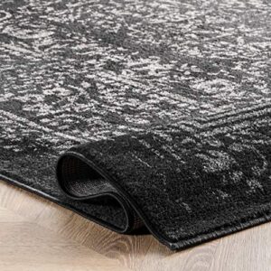 nuLOOM Arlena Vintage Runner Rug, 2' 6" x 6', Black