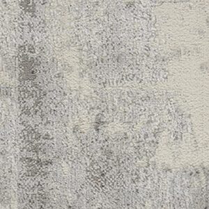 Nourison Elation Abstract Grey Ivory 2'3" x 7'6" Area -Rug, Easy -Cleaning, Non Shedding, Bed Room, Living Room, Dining Room, Kitchen (2x7)