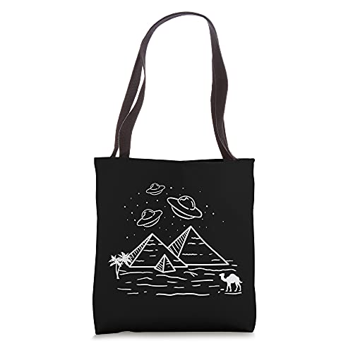 Alien Ufo Pyramid Alien Theory Tote Bag