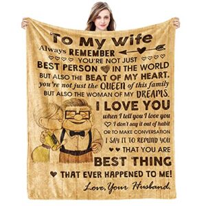 anniversary birthday gift for her wife gifts from husband romantic i love you weeding gift for women to my wife super soft flannel throw blankets for christmas valentines mothers day