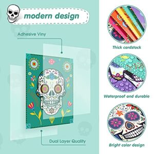 6 Pieces Sugar Skull Wall Art Decorations Day of The Dead Poster Decor Mexican Day of The Dead Fiesta Party Sugar Skull Decor Art Prints for Living Room Bedroom Office Home Wall Decor, 8 x 10 Inch