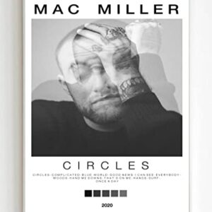 Mac Miller - Circles Album Cover Poster Print With Track List and Color Tiles - 11" x 17" inches Ready to Frame - Wall Art