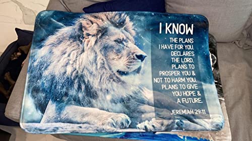 Jeremiah 29 Prayer Mat – EasyPray Soft Memory Foam - I Know The Plans I Have for You Lion of Judah Bible Verse Christian Prayer Mat (60x90cm)