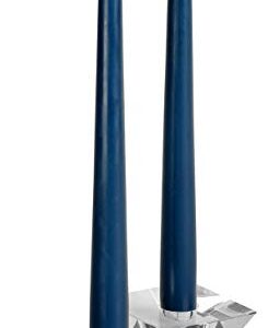 Hyoola Tall Taper Candles - Midnight Blue Dripless Dinner Candle Sticks - Paraffin Wax with Cotton Wicks - 10 Inch (25cm) - 8 Hour Burn Time (24 Pack)