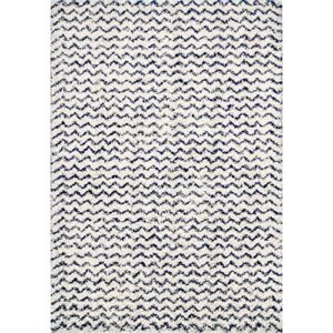 nuLOOM Cuellar Chevron Shag Area Rug, 4' x 6', Navy