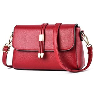 fandare ladies shoulder bag womens crossbody bag women business satchel messenger bag travel shopping cross-body handbags waterproof pu leather red