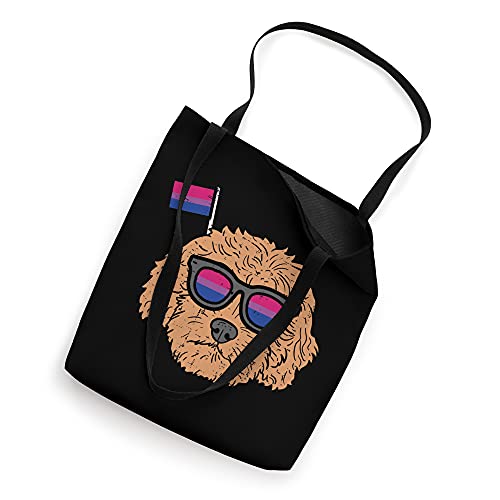 Goldendoodle Dog Glasses LGBTQ Bisexual Flag Gay Pride Bi Tote Bag