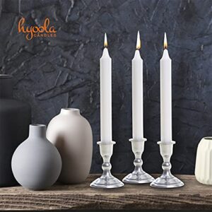 Hyoola White Candles - Short Candlesticks - 5 Inch Candle Sticks (12cm) - 4 Hour Burn Time (72 Pack), European Made