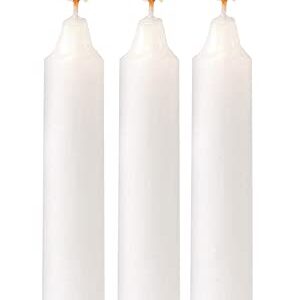 Hyoola White Candles - Short Candlesticks - 5 Inch Candle Sticks (12cm) - 4 Hour Burn Time (72 Pack), European Made