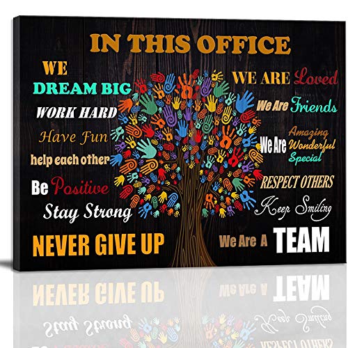 Inspirational Wall Art Motivational Poster Quotes Office Wall Decor for Girls Women Room Décor Wall Art for Office Canvas Print Framed Rustic Canvas Art In This Office 12x16inch Ready to Hang