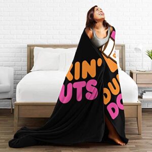 Dunkin Donuts Logo 3D Print Flannel Fleece Blanket Throw Reversible Super Soft Warm Cozy Comforter Blankets Fall Winter Blanket