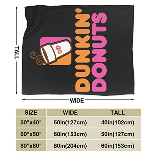 Dunkin Donuts Logo 3D Print Flannel Fleece Blanket Throw Reversible Super Soft Warm Cozy Comforter Blankets Fall Winter Blanket